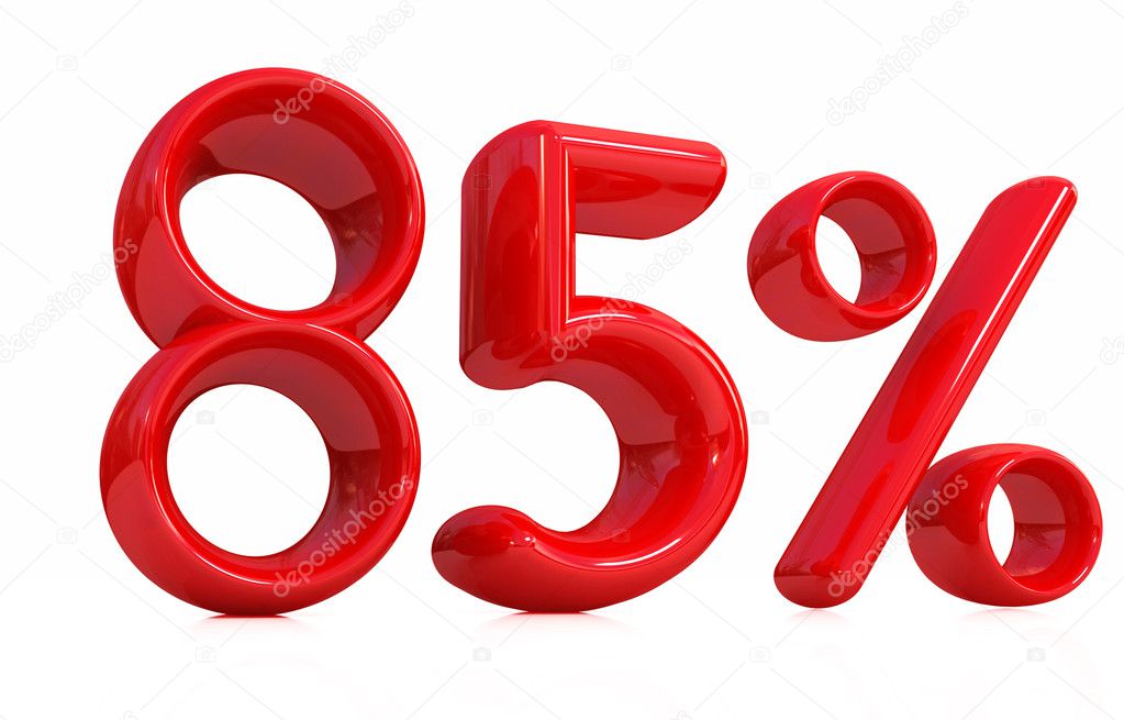3d red 85 percent on a white background — Stock Photo © Guru3d #8839986