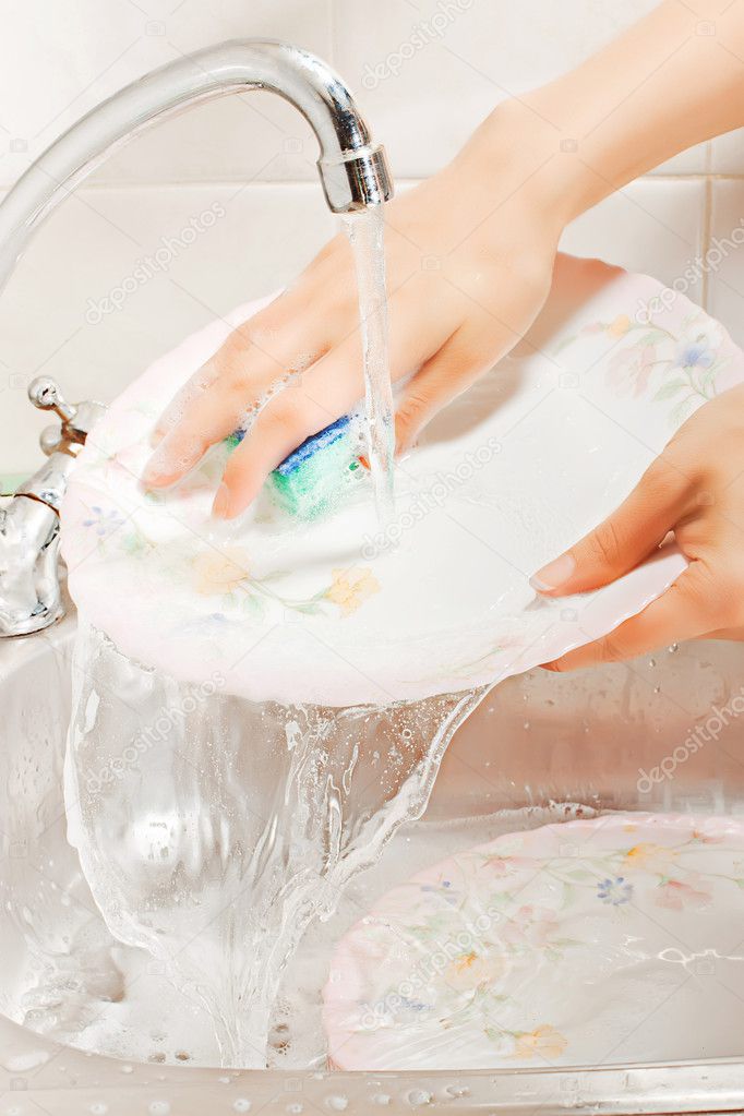 Plates washing — Stock Photo © raddmilla #8059266