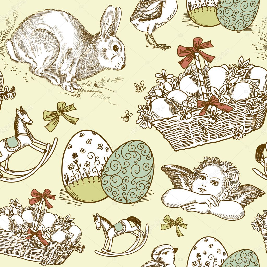 Vintage Easter Seamless background Stock Vector Image by ©AlisaFoytik ...