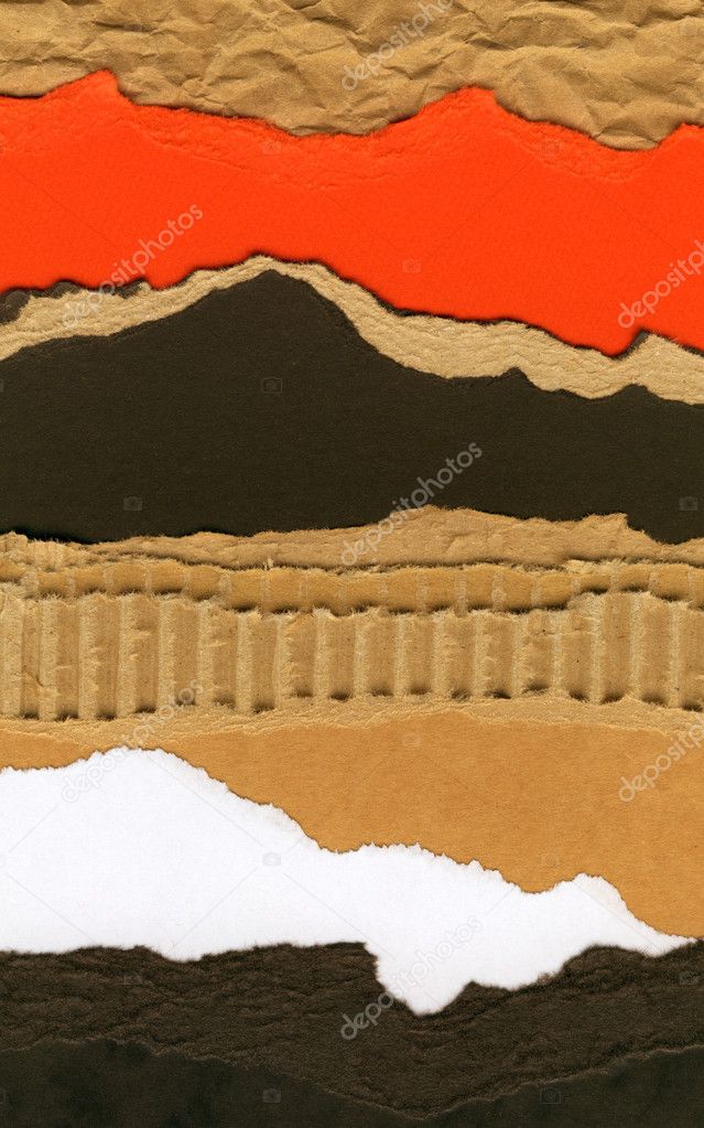 Ripped recycled cardboard background texture Stock Photo by ...