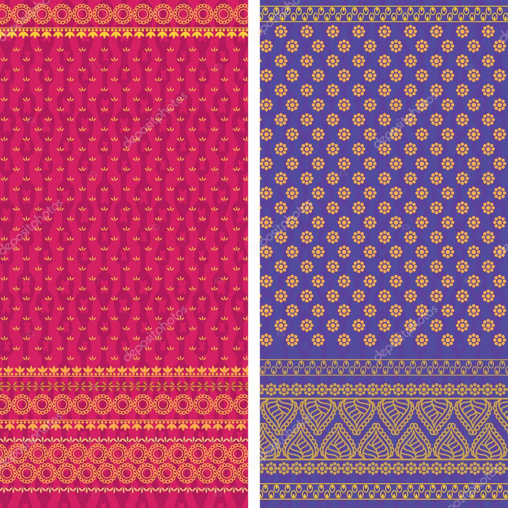 Indian Sari Borders Stock Vector by ©krishnasomya 8668310