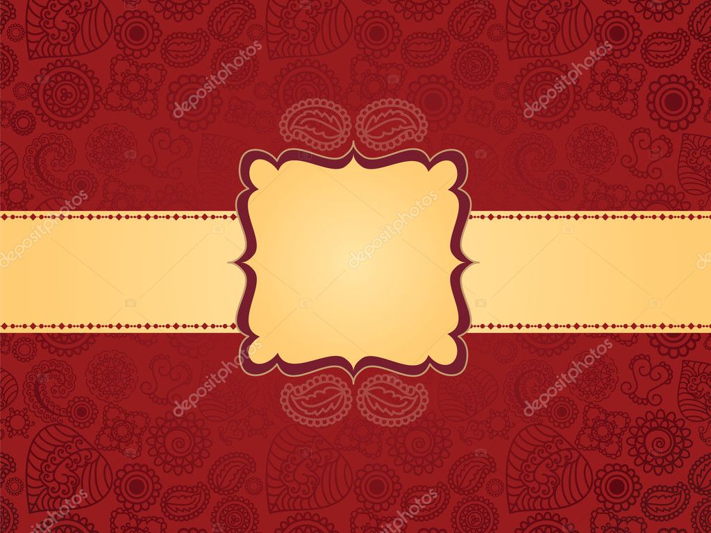 Henna Seamless background with gold banner Stock Vector by ...