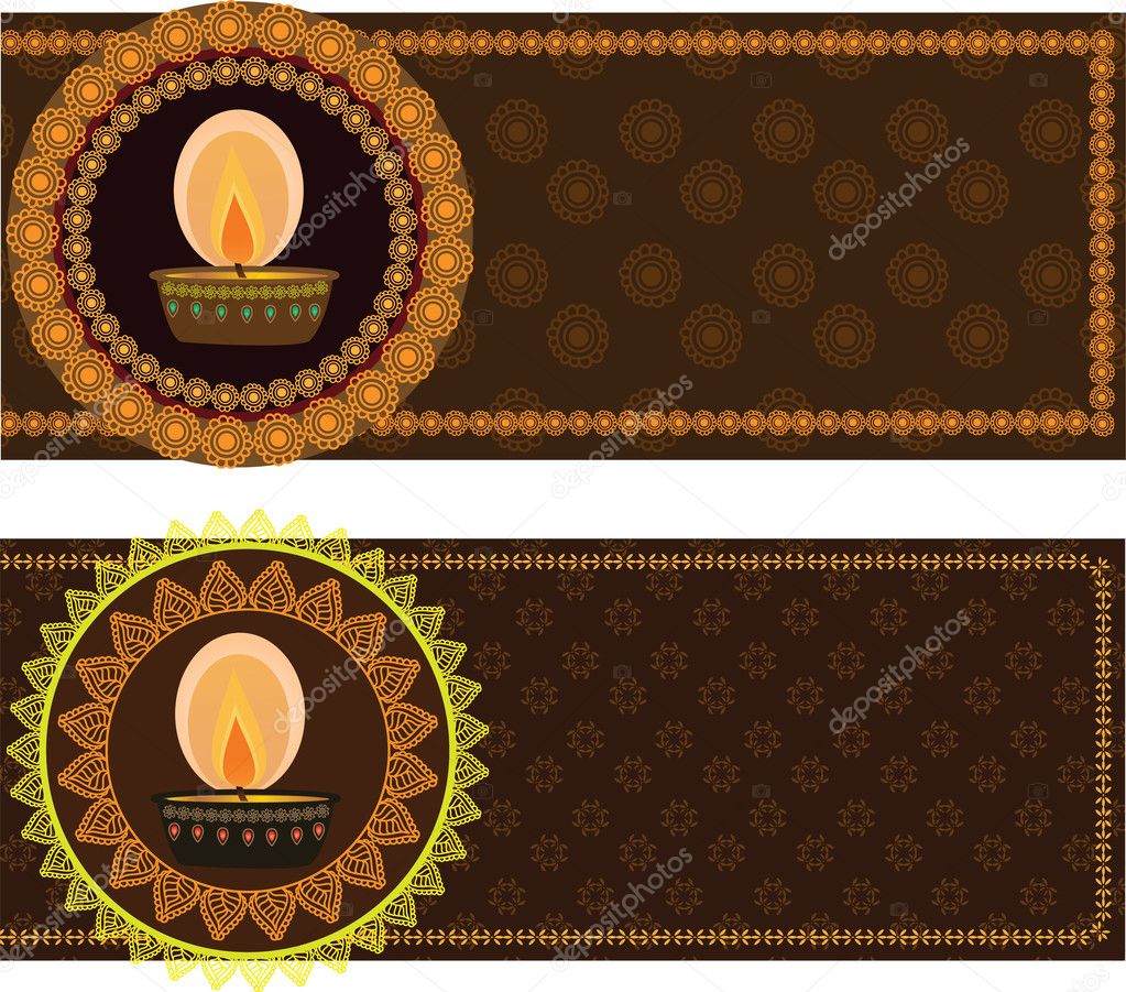 Colorful Henna Mandala Banners — Stock Vector © krishnasomya #8813031