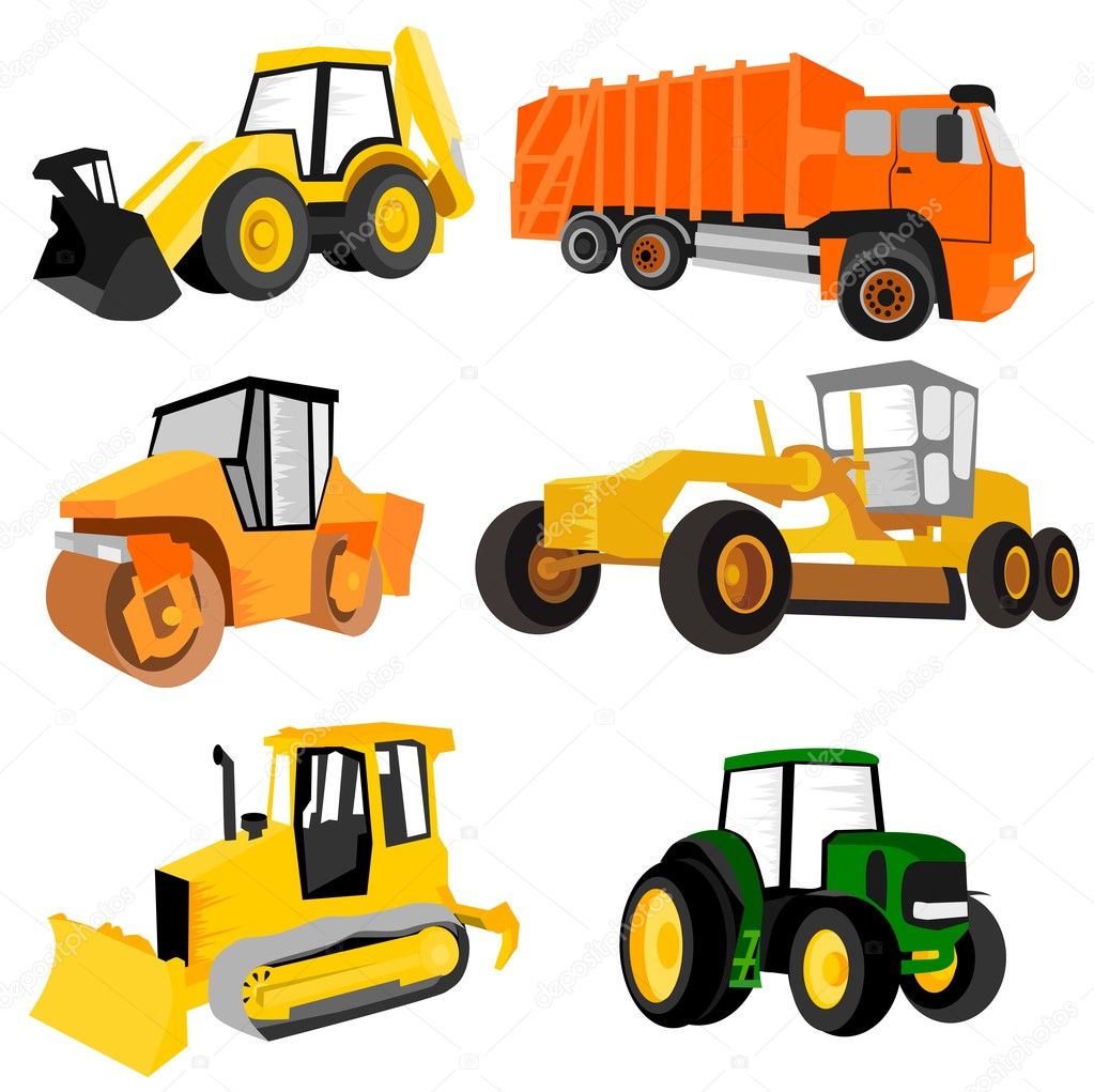 Dibujos animados ilustración de máquinas de trabajo Vector de stock por ...