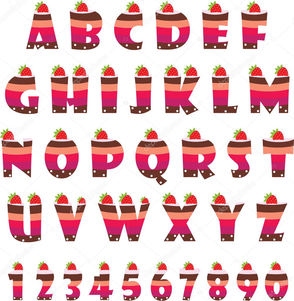 Sweet letters of the alphabet Stock Vector by ©gurZZZa 9811065