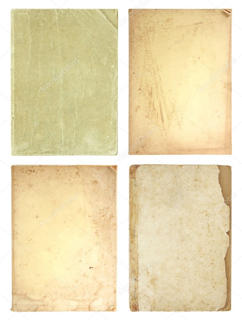 Set of old book pages isolated on white background Stock Photo by ...