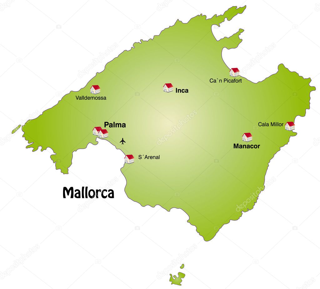 Mapa online de Mallorca Vector de stock #9556702 de ©artalis