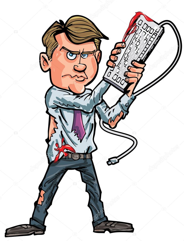 Cartoon office worker spoiling for a fight — Stock Vector © antonbrand ...