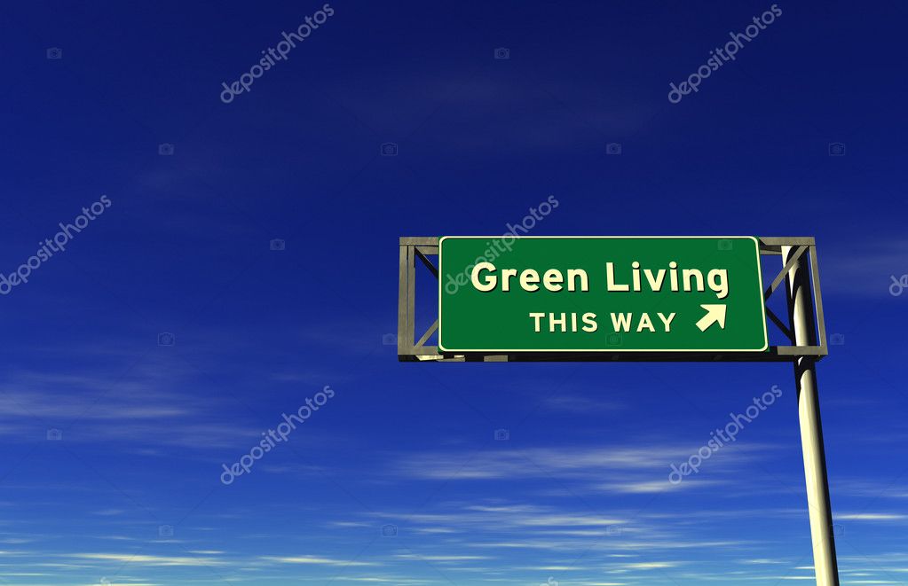 Green Living Freeway Sign — Stock Photo © eyeidea #7975315
