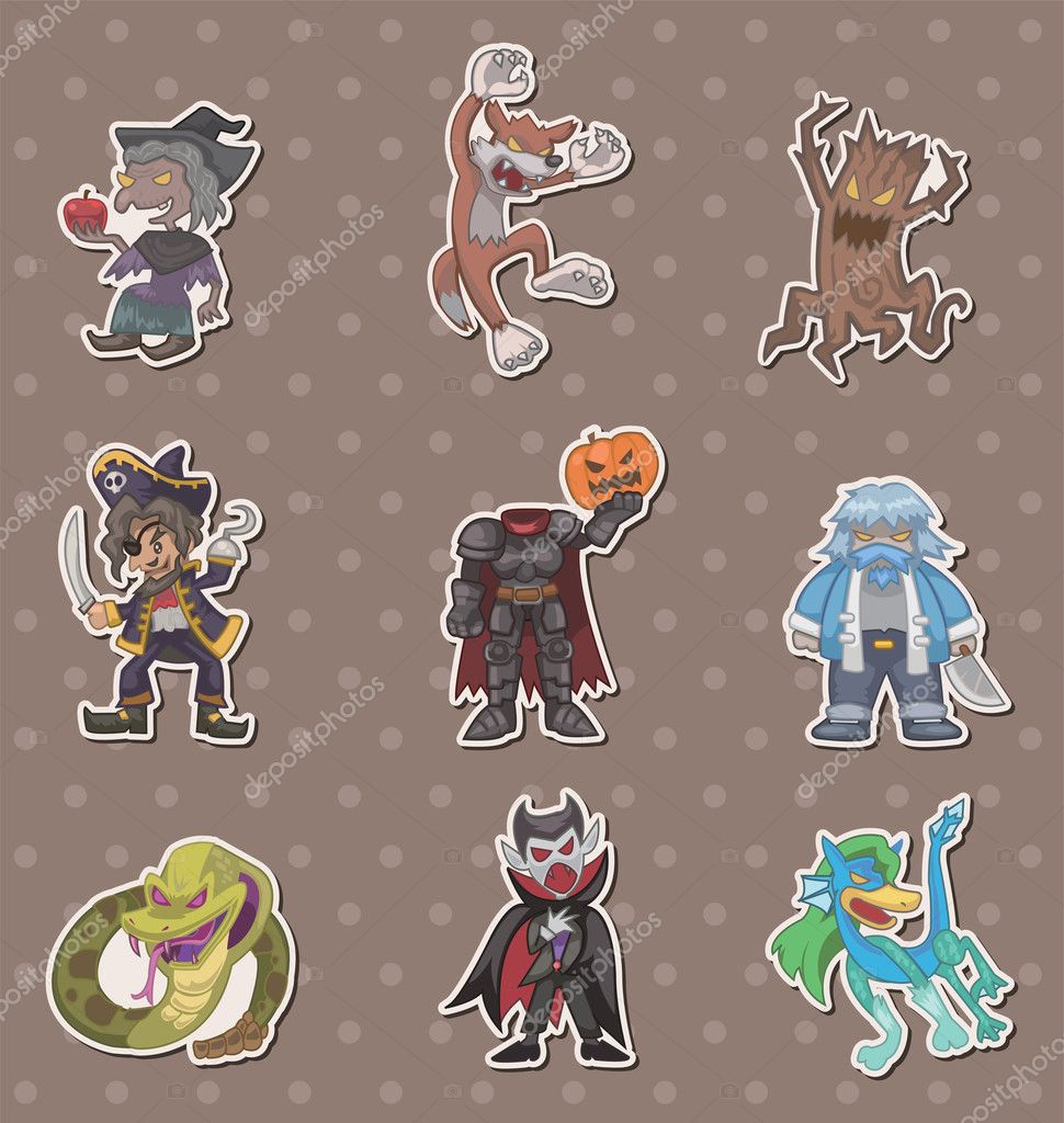 Story villain stickers Stock Vector Image by ©mocoo2003 #10368163