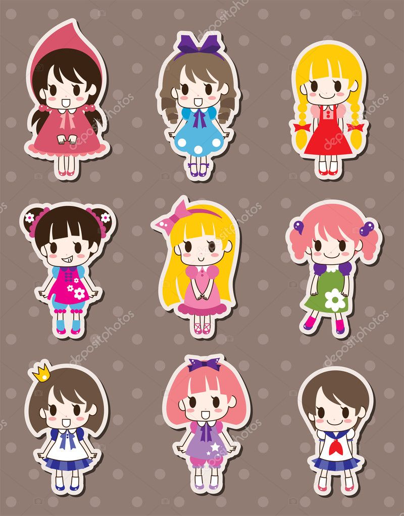 Girl stickers Stock Vector Image by ©mocoo2003 #10394975