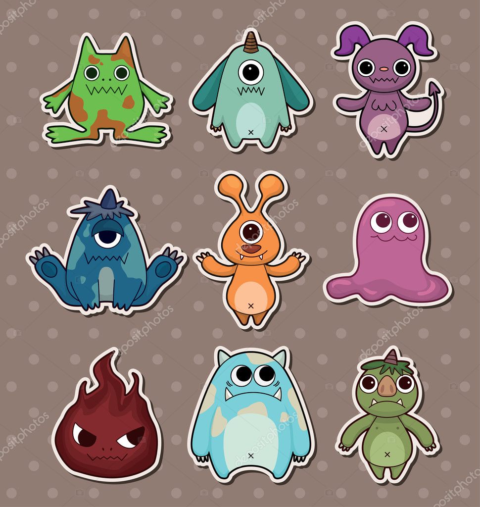 Monster stickers Stock Vector Image by ©mocoo2003 #10608915