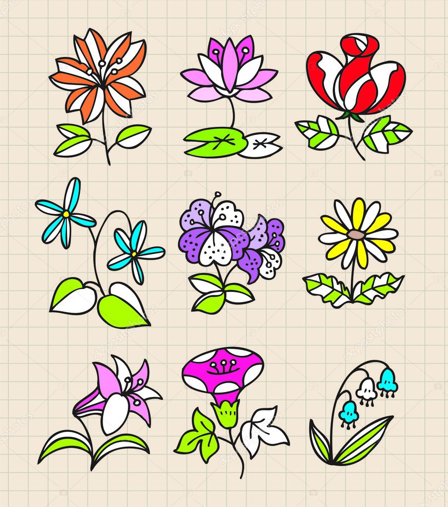 Hand draw flower Stock Vector by ©mocoo2003 8035150