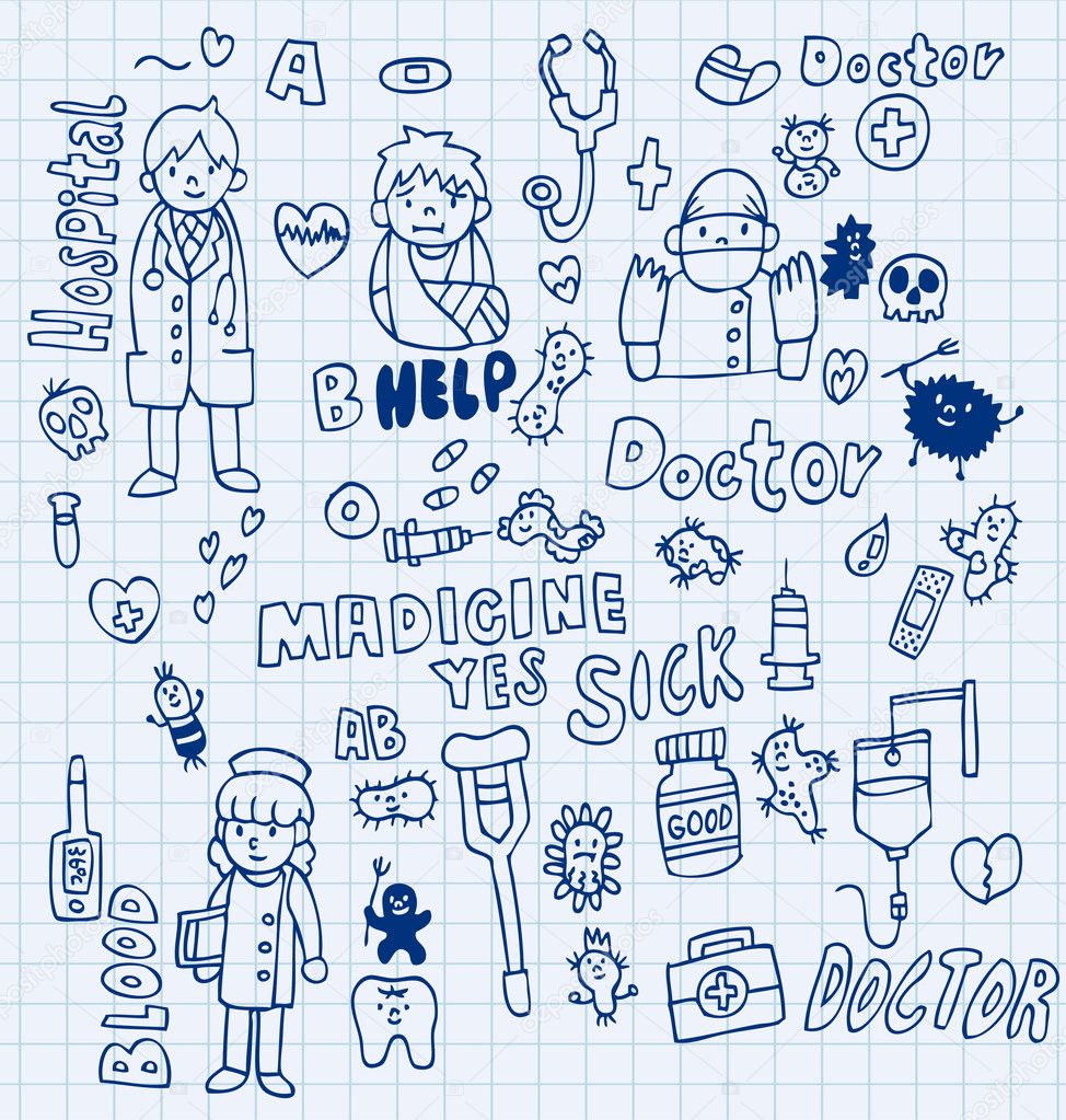 Hand draw doctor element icon Stock Vector by ©mocoo2003 8035189