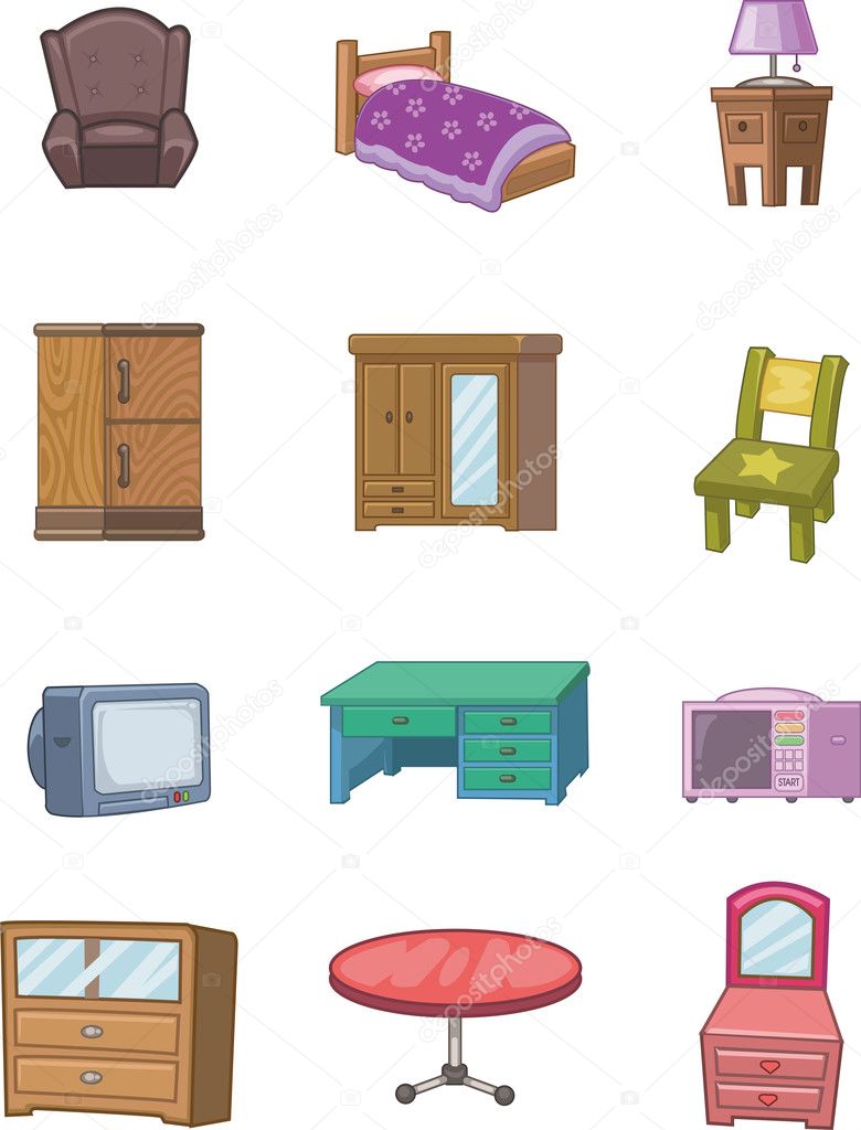 Icono de los muebles de dibujos animados — Vector de stock © mocoo2003 ...