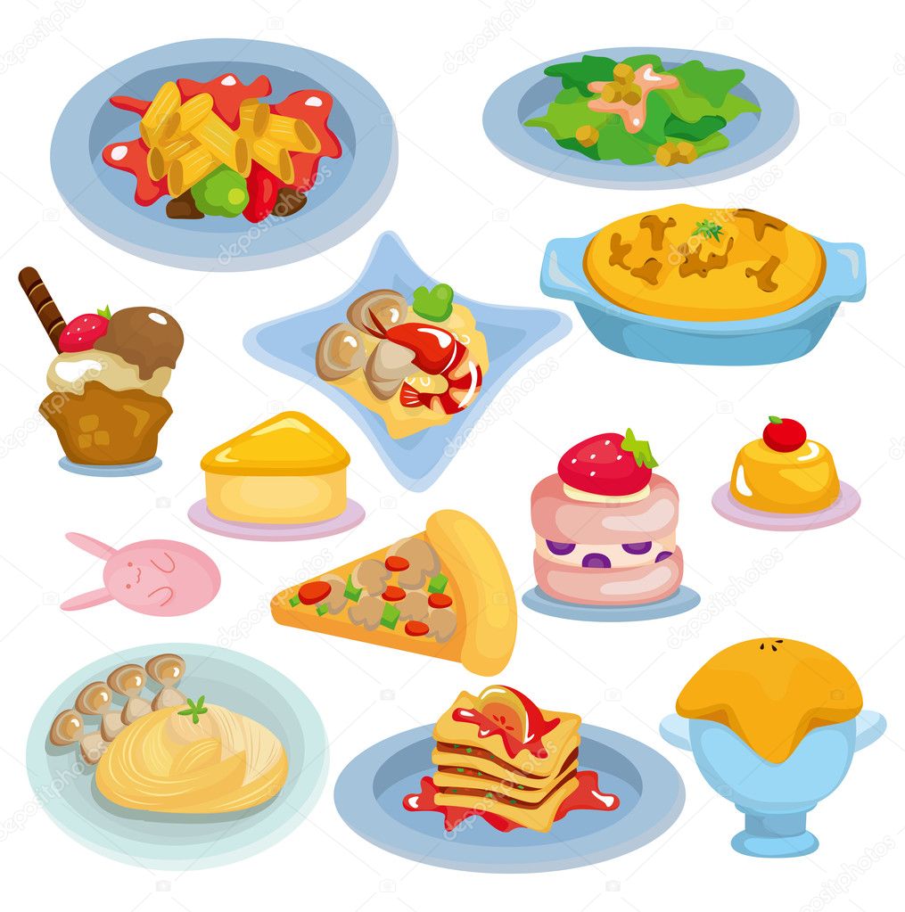 dibujos animados conjunto de comida italiana 2024