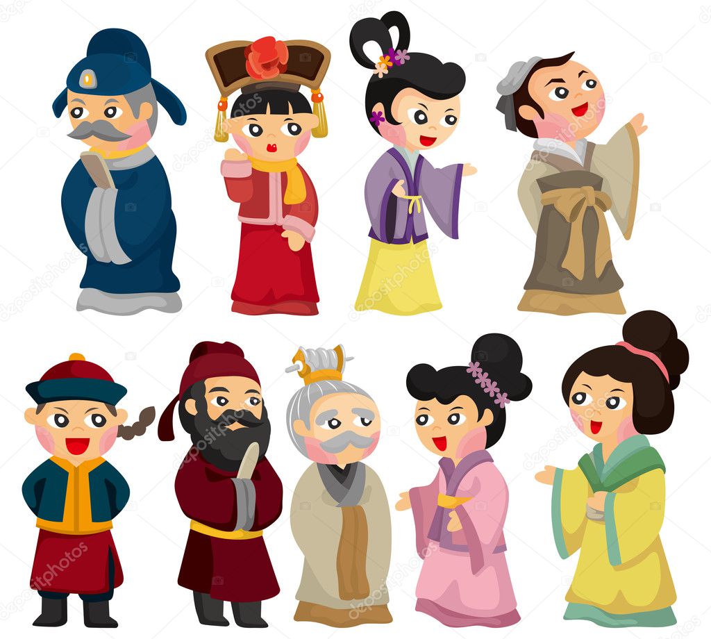 Dibujos animados chinos icono conjunto — Vector de stock © mocoo2003 ...