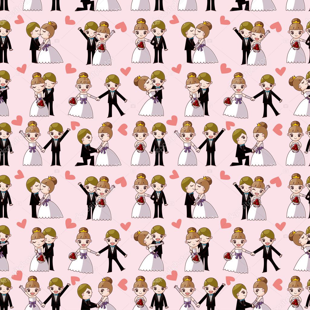 Wedding seamless pattern — Stock Vector © mocoo2003 #9478054