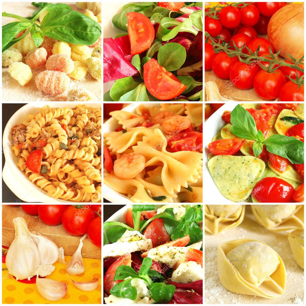 Italiaans eten collage — Stockfoto © kuvona #8319026