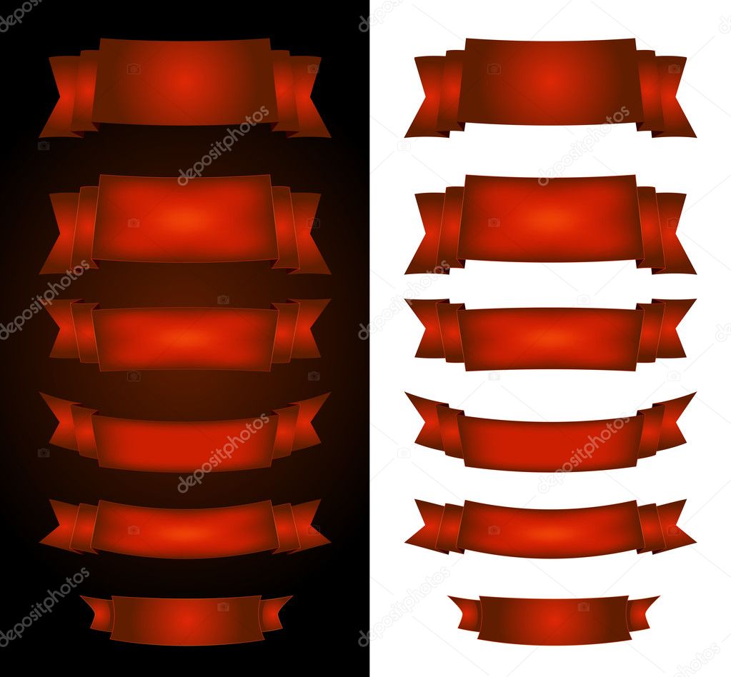 Red Circus Banners On Black And White Background Stock Vector Image by ...