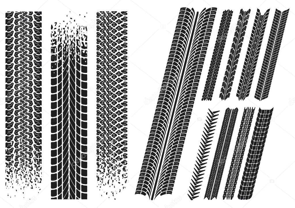 Set of different car tyre imprints — Stock Vector © graphicjet #7972803