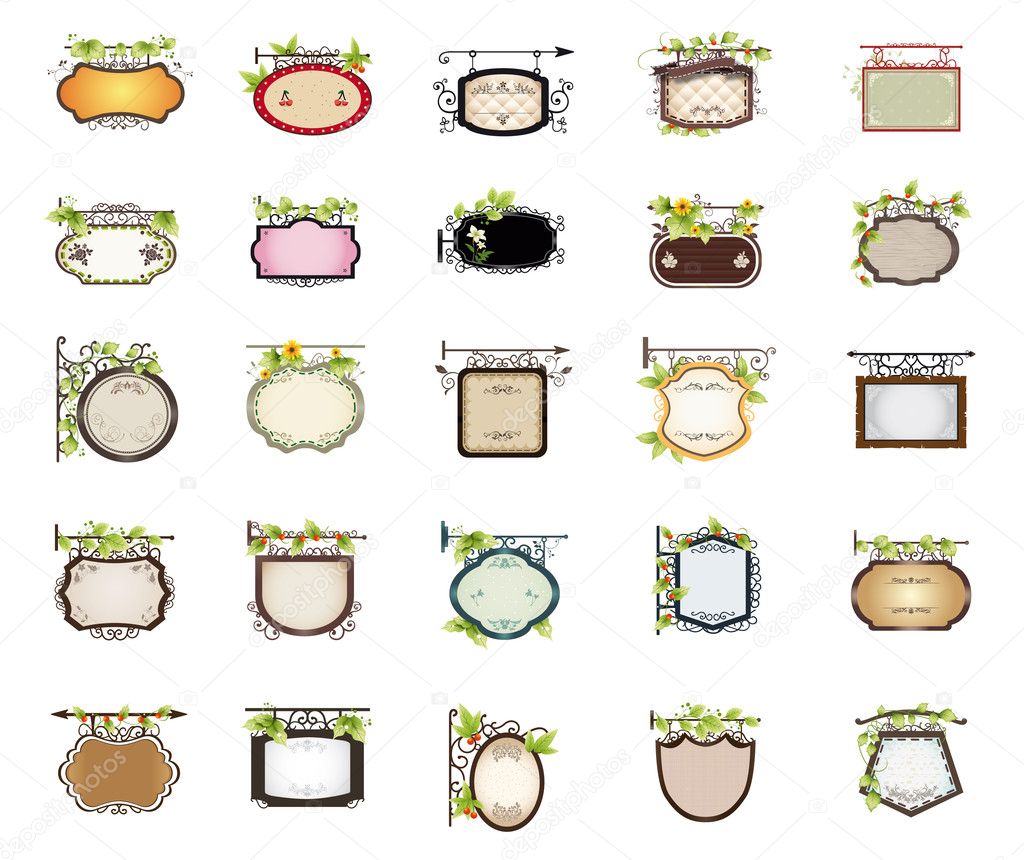 Set of shop signs design Stock Vector Image by ©graphicjet #7972847