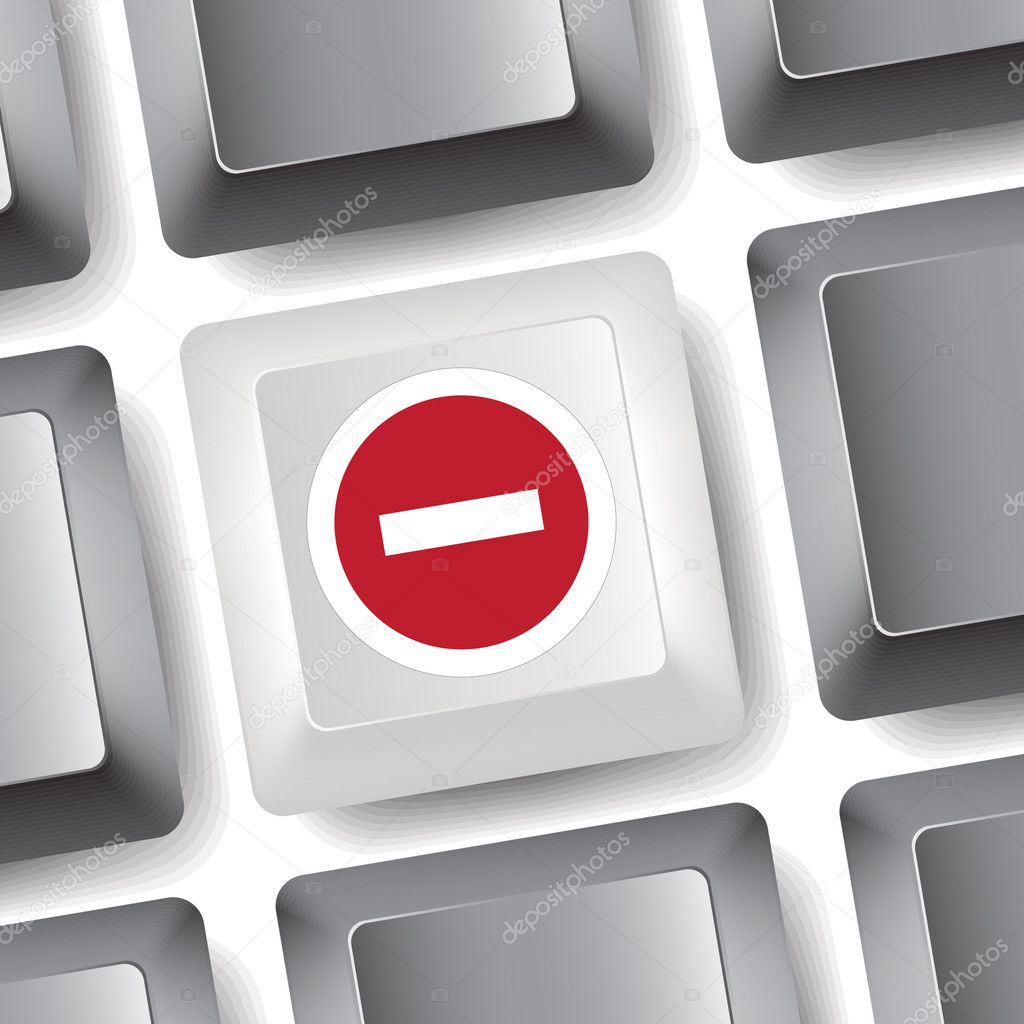 Computer key: Stop! ⬇ Vector Image by © tovovan_ | Vector Stock 8231703
