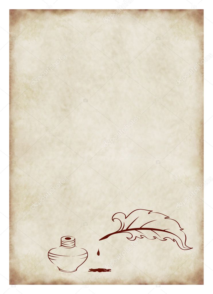 Old paper background with pen and ink. — Stock Photo © g215 #8063962