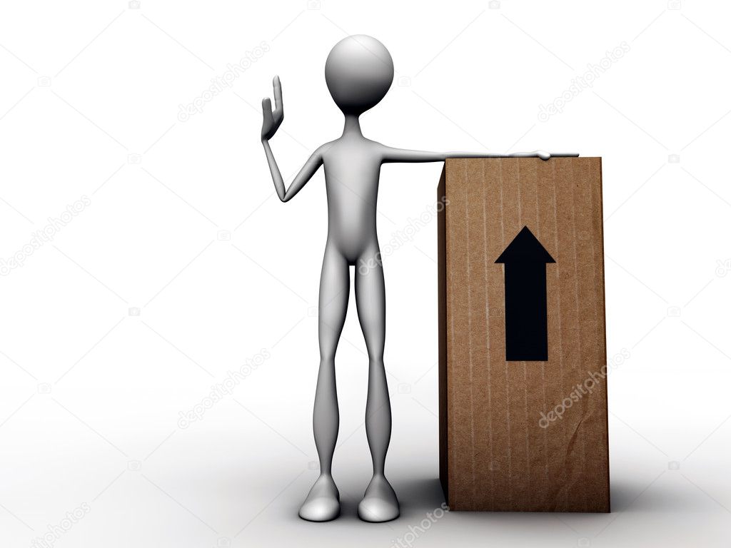 3d man with cardboard box Stock Photo by ©homeworks255 9512742