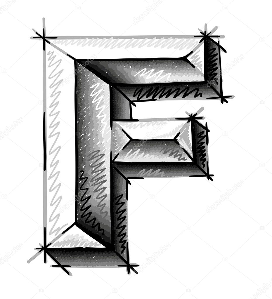 Hand draw sketch letters Stock Vector by ©karakotsya 8028174