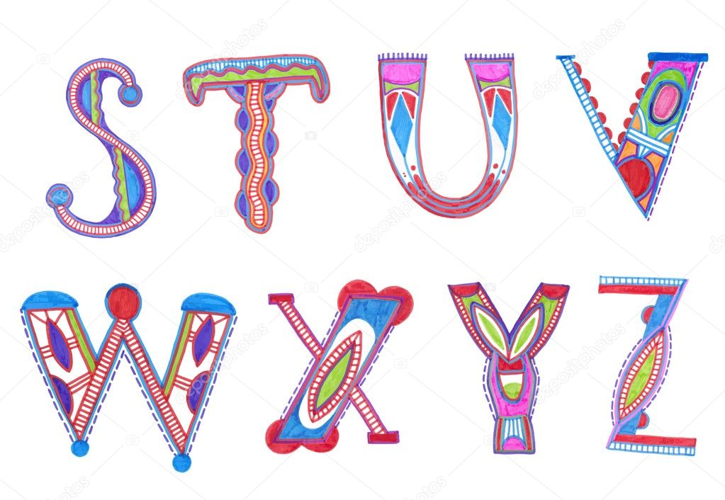 Sketchy alphabet design — Stock Vector © karakotsya #8042605