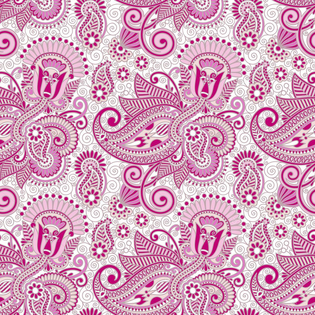 Seamless Flower Paisley Design Stock Vector By ©karakotsya 9358783