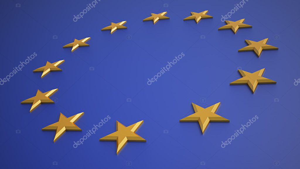 European Union Symbol - twelve golden stars on a blue background ...
