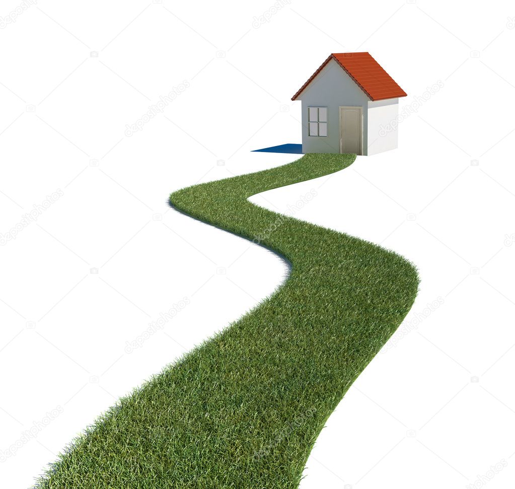 Grass path to a house — Stock Photo © Mopic #8021358