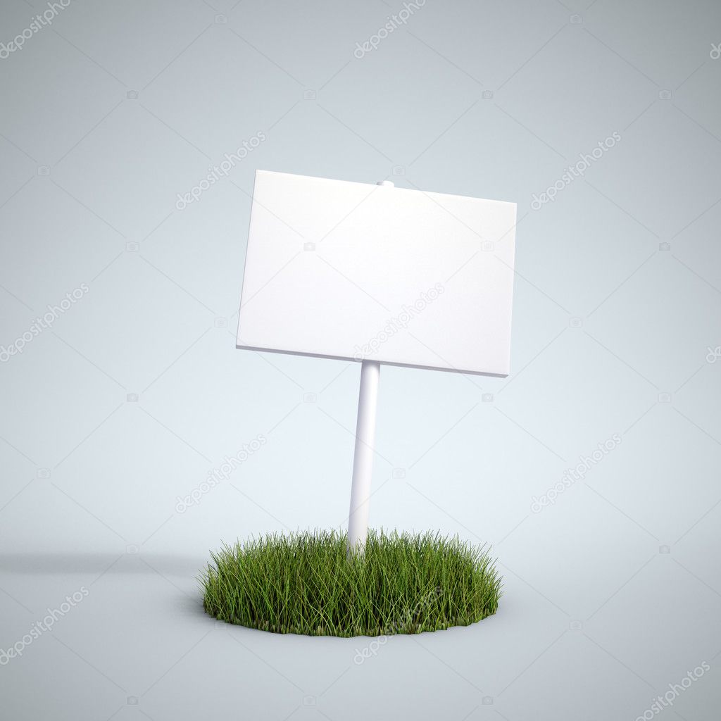 An empty sign on a patch of grass — Stock Photo © Mopic #8021362