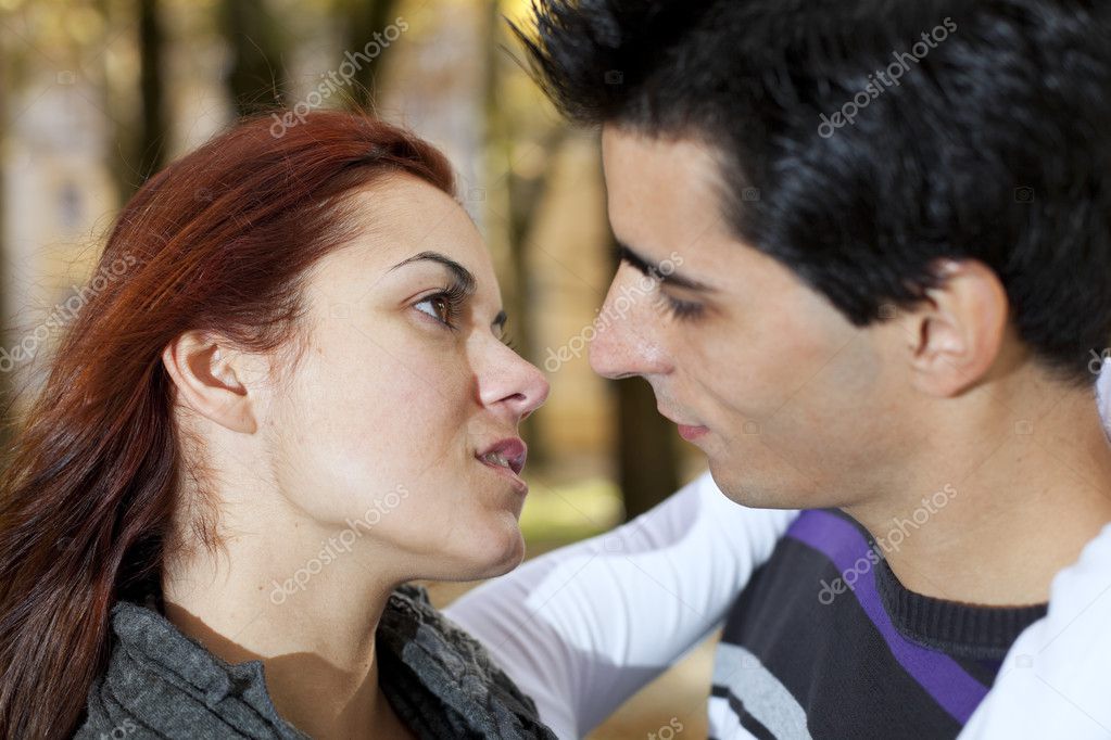 Love and affection between a young couple — Stock Photo © hjalmeida ...