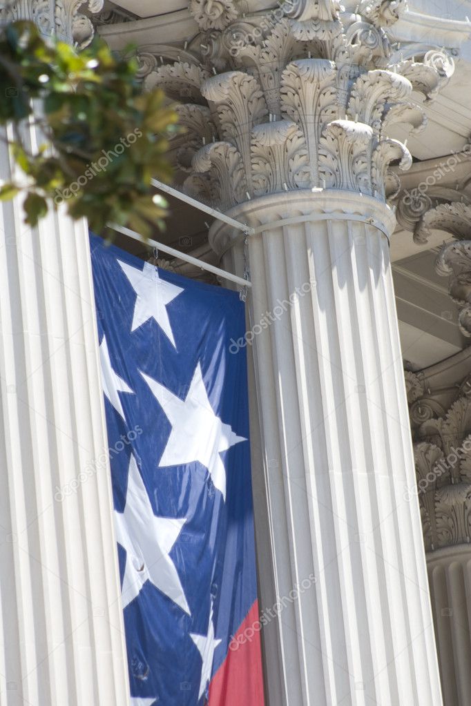 American flag and pillars in Washington DC — Stock Photo © wildatart ...