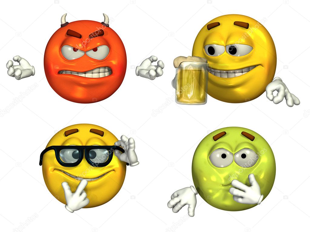 Big 3D emoticons — Stock Photo © AlienCat #8285856 Big 3D emoticons — Stock Photo © AlienCat #8285856