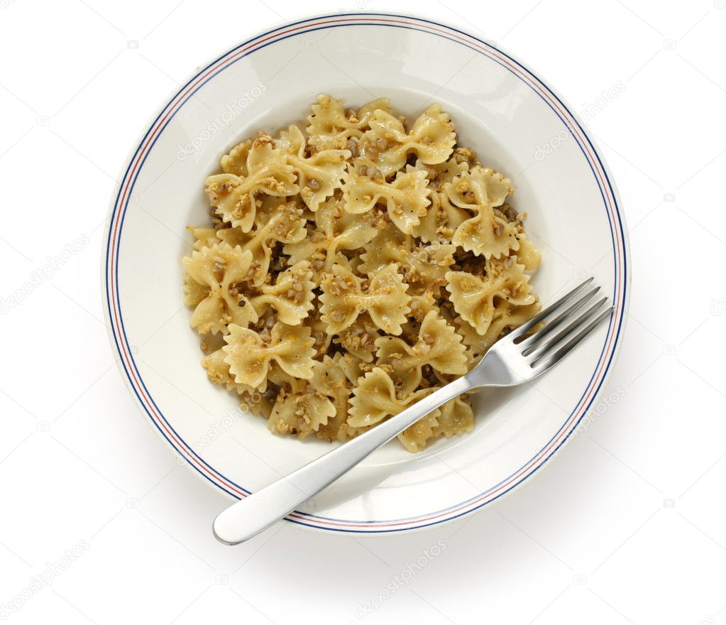 Kasha varnishkes, buckwheat and bow-tie pasta, a traditional jewish ...