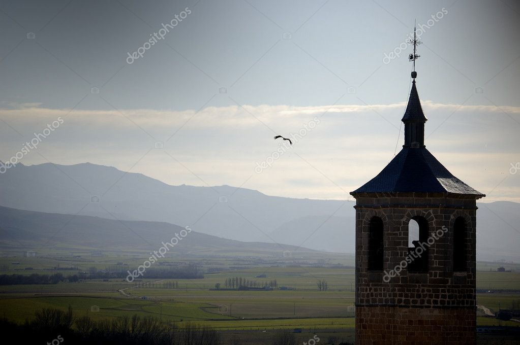 Silhouette of a bell tower in Avila, spain — Stock Photo © photooiasson ...