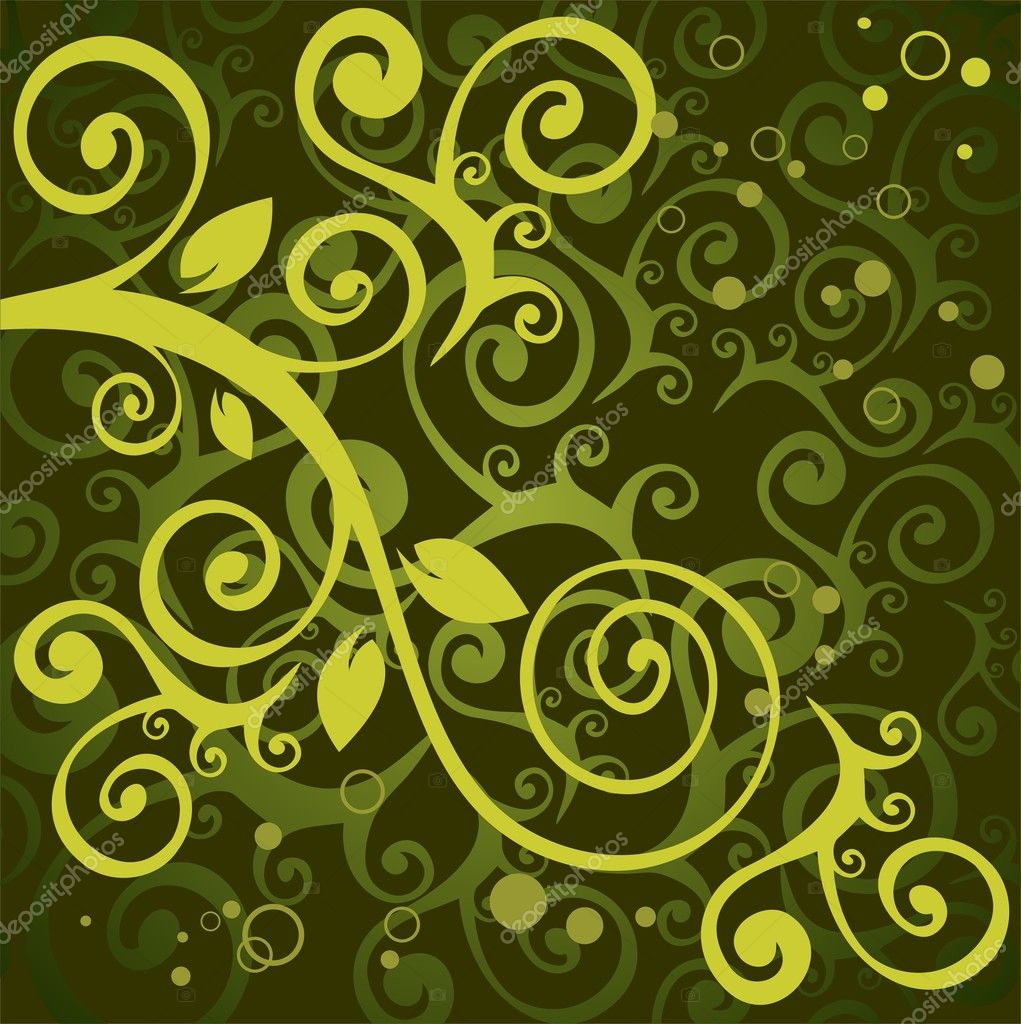 Green floral pattern Stock Vector by ©tokhiti 10271853