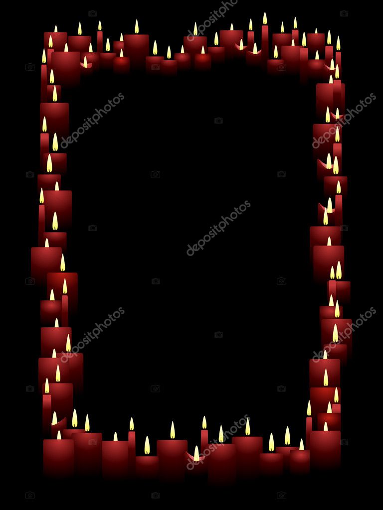 Red candle border — Stock Vector © bigldesign #8606657