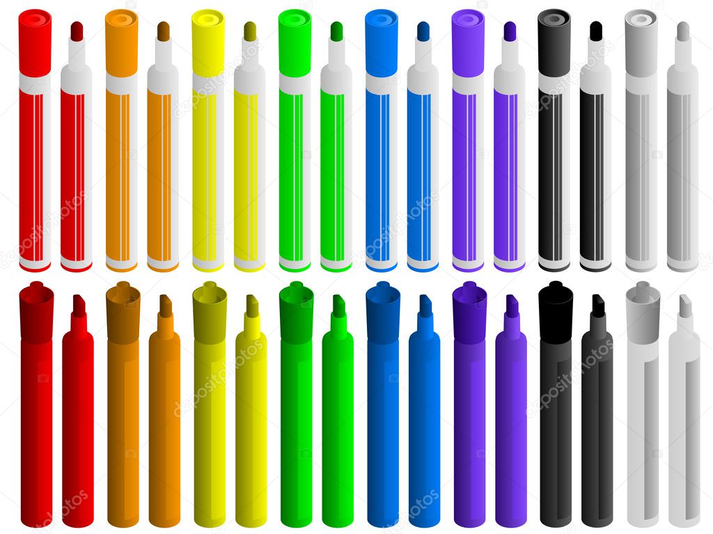 Set of markers Stock Vector by ©bigldesign 8757250
