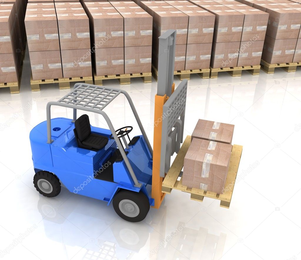 Loading of boxes is isolated in a container Stock Photo by ©3DDock 8390974