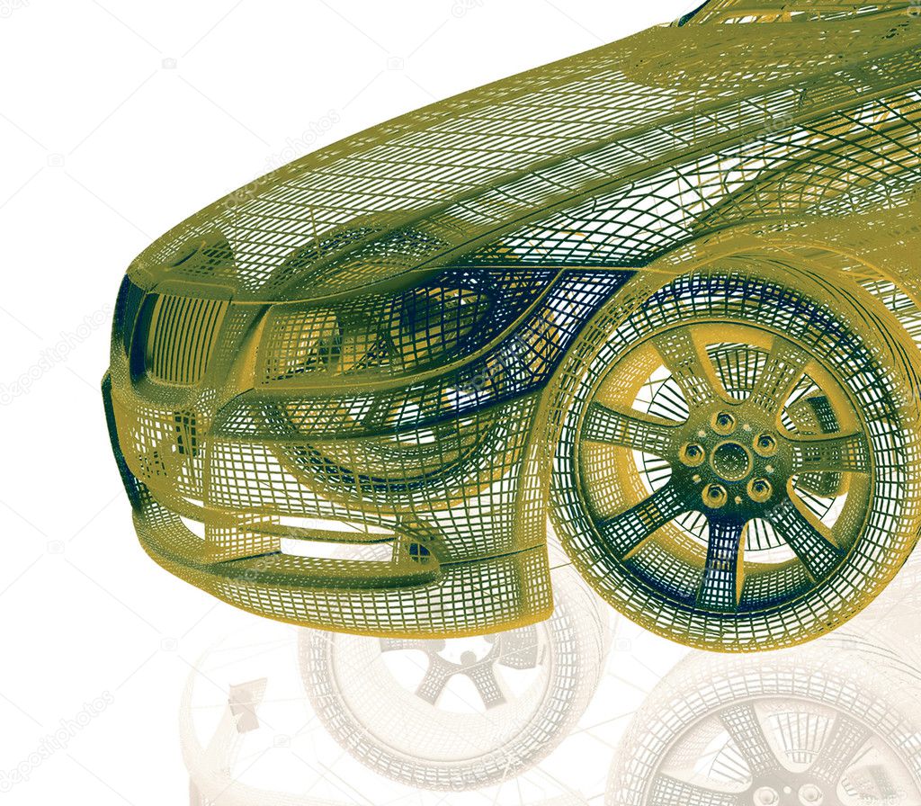 Closeup of wheels of machine Stock Photo by ©3DDock 8497570