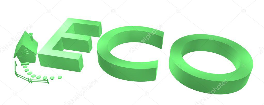 ECO sign with house — Stock Photo © HandmadePicture #8694072