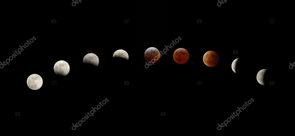 Phases of total lunar eclipse Stock Photo by ©alessandrozocc 8503263