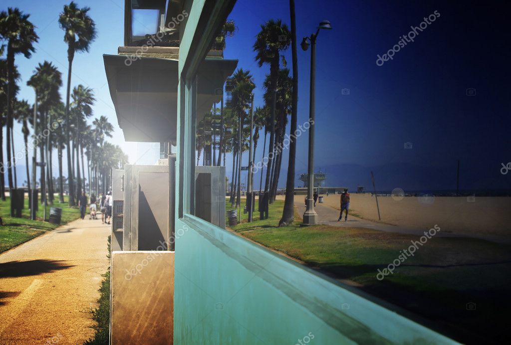 Reflection of beach in window — Stock Photo © curaphotography #8449179