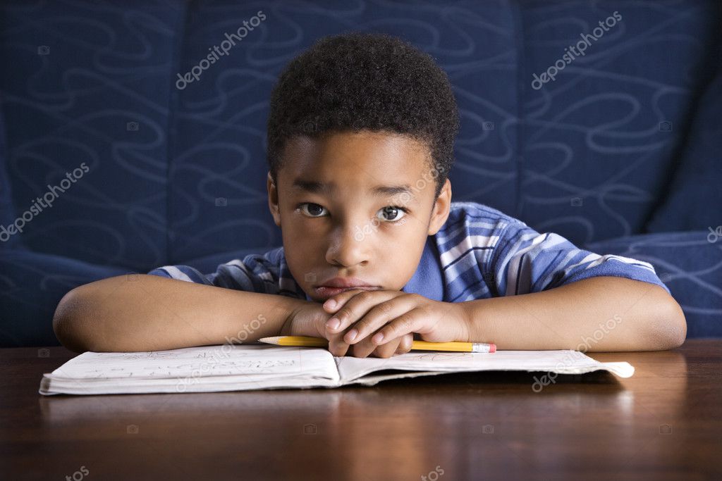 Boy Doing Homework — Stock Photo © iofoto #9367363