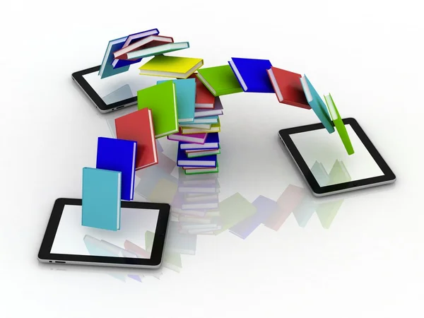 Books flying in a tablet — Stock Vector © almoond #11824974